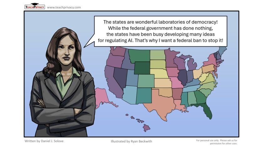 Cartoon: Ban on State AI Laws - TeachPrivacy